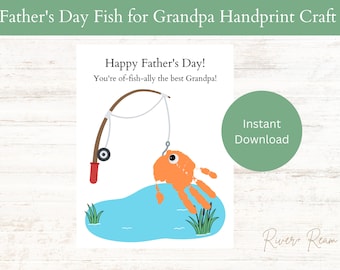Father's Day Handprint Craft Fish Hand Art Toddler - Etsy