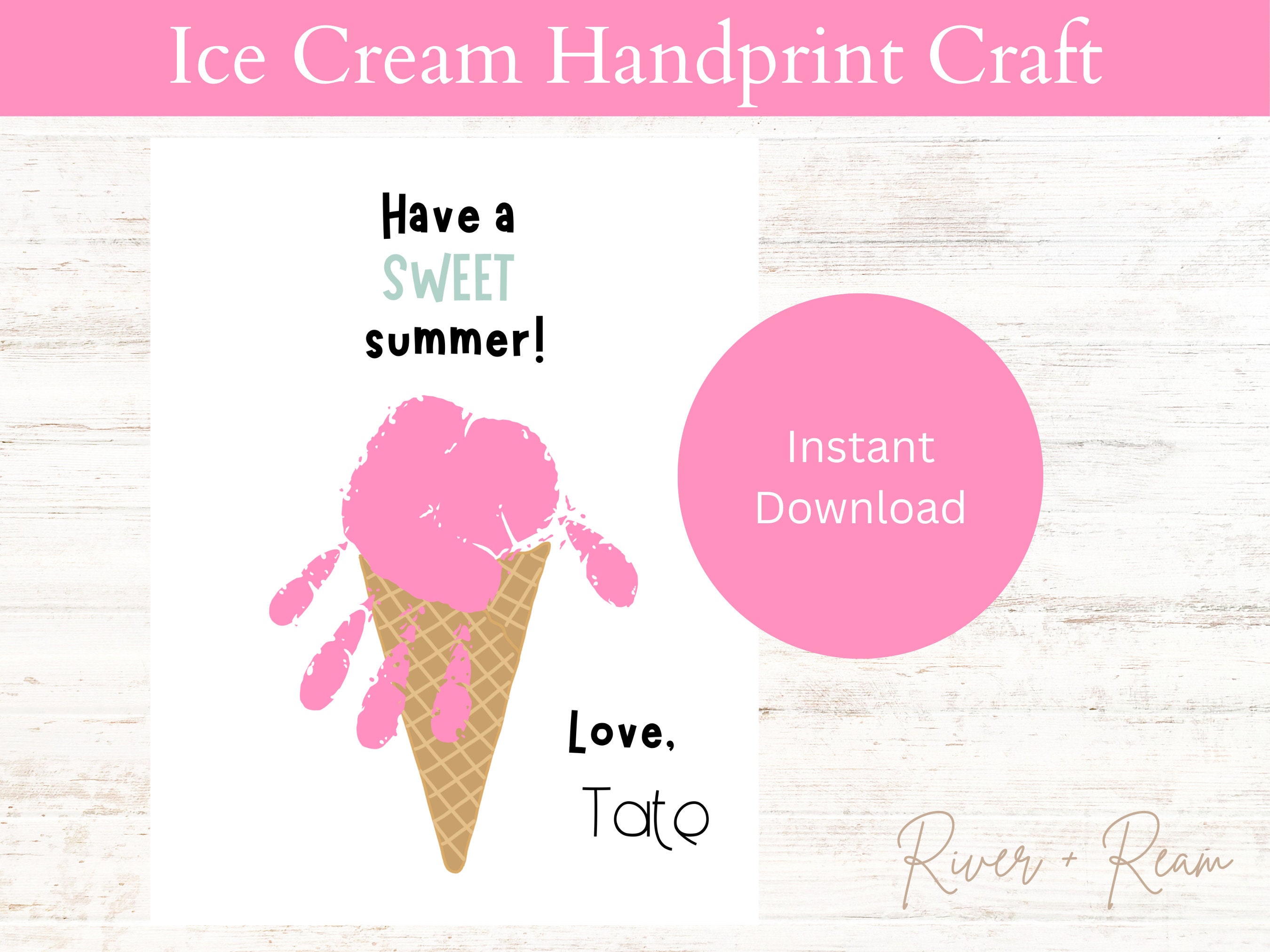 Ice Cream Handprint Craft, Printable, Kid Craft, Daycare Activity ...