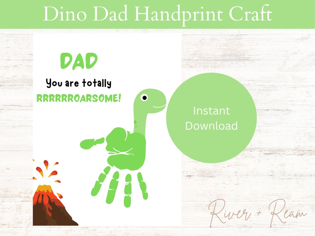 Dino Dad Handprint Craft, Printable, Kid Craft for Dad, Daycare ...