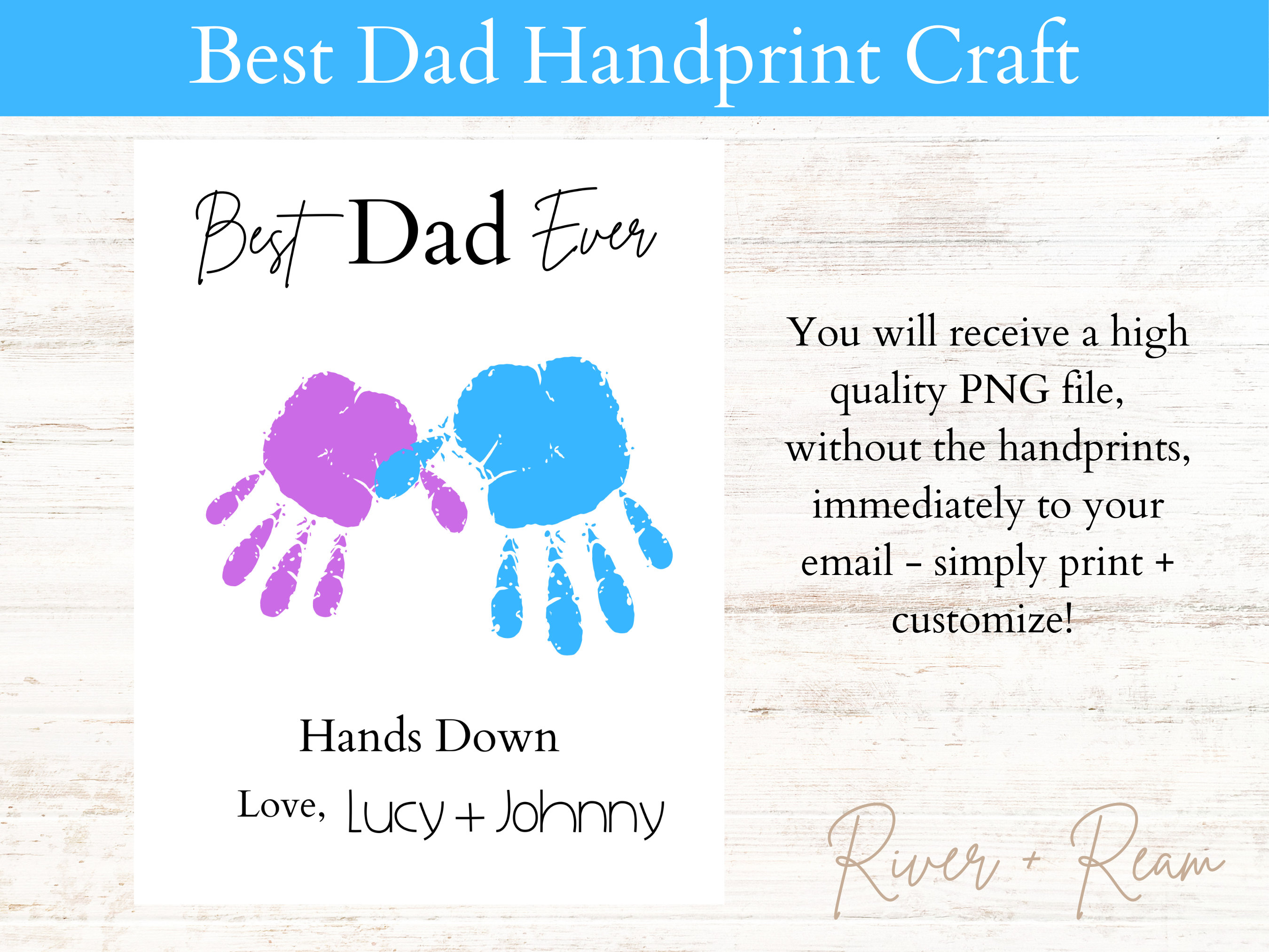 Best Dad Ever Father's Day Footprint Craft, Printable, Kid Craft for ...
