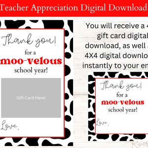 Printable Chick Fil A Teacher Appreciation Digital Download, Gift Card ...