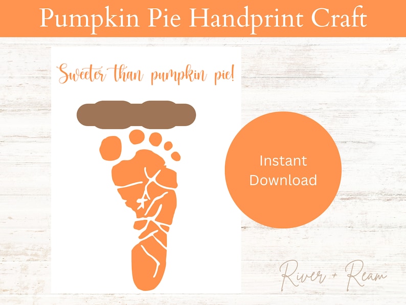 Pumpkin Pie Footprint Craft, Printable, Kid Craft, Daycare Activity ...