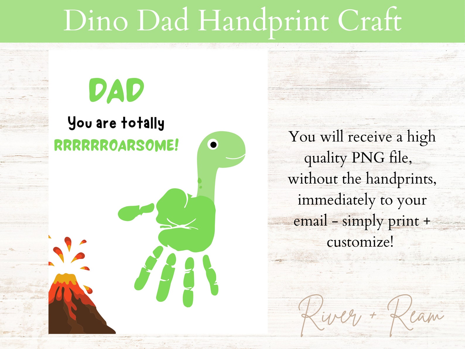 Dino Dad Handprint Craft, Printable, Kid Craft for Dad, Daycare ...