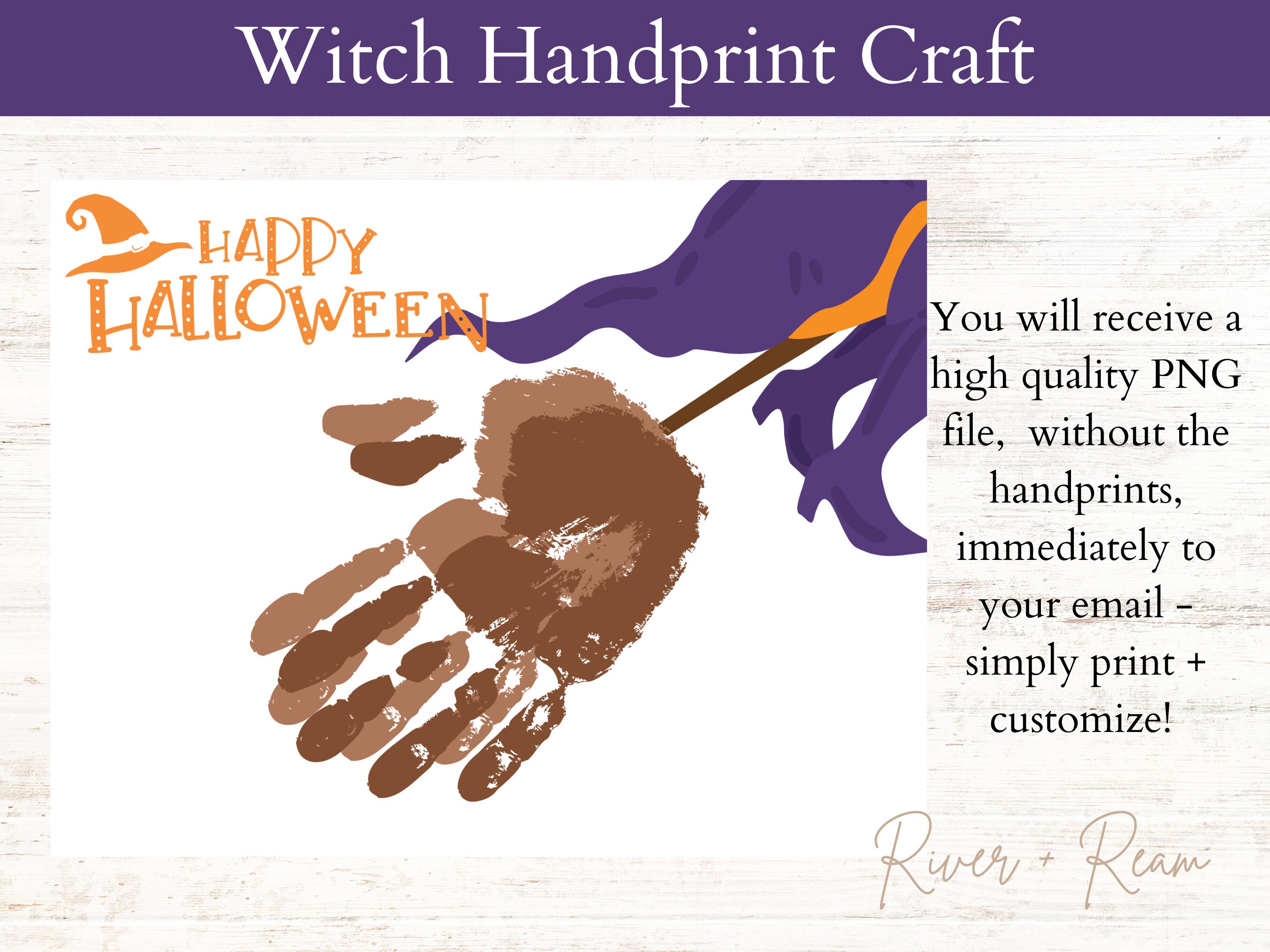 Witch Handprint Craft, Trick or Treat, Printable, Kid Craft, Daycare ...