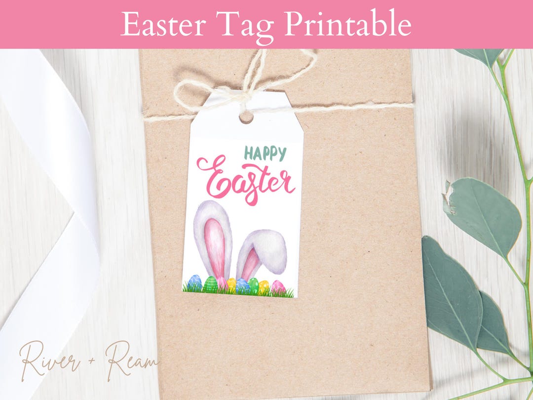 Happy Easter Printable Tag | Instant Download | DIY Easter Tag | Party ...