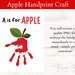 Apple Handprint Craft, Printable, Kid Craft, Daycare Activity, Keepsake ...