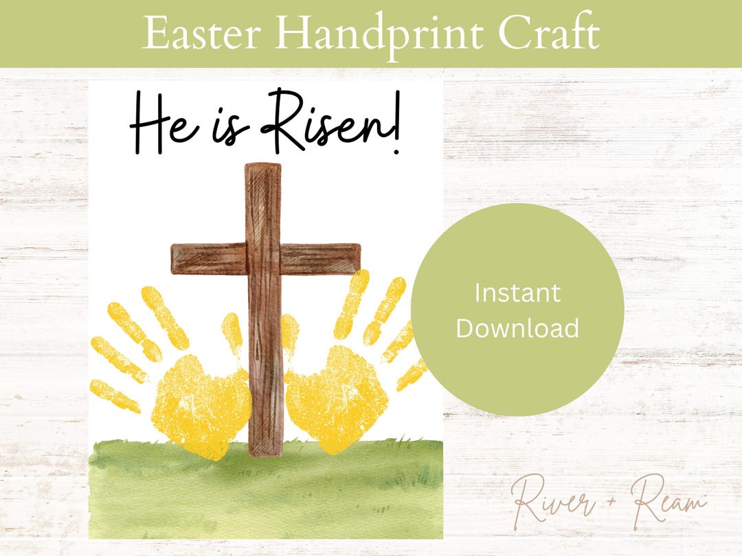 Easter Handprint Craft, He is Risen Printable, Kid Craft, Daycare ...