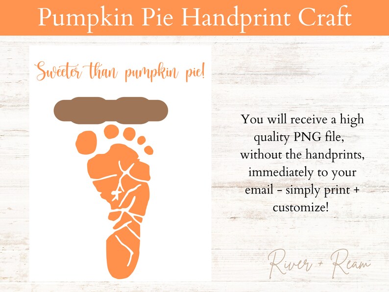 Pumpkin Pie Footprint Craft, Printable, Kid Craft, Daycare Activity ...