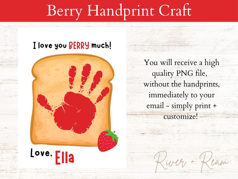 Berry Handprint Craft, Printable, Kid Craft for Mom, Daycare Activity ...