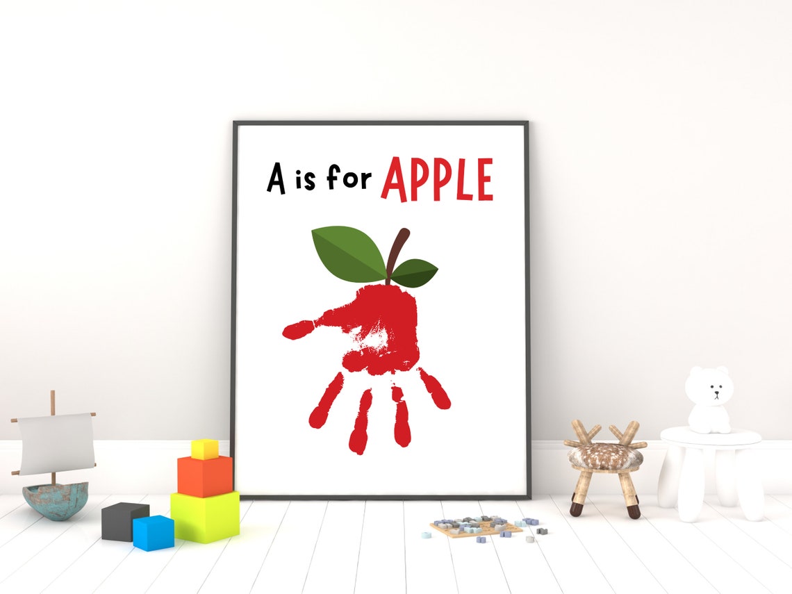 Apple Handprint Craft, Printable, Kid Craft, Daycare Activity, Keepsake ...