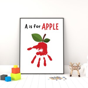 Apple Handprint Craft, Printable, Kid Craft, Daycare Activity, Keepsake ...