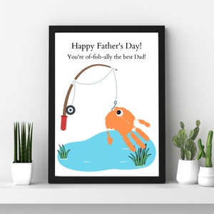 Father's Day Fishing Handprint Craft, Printable, Kid Craft for Dad ...