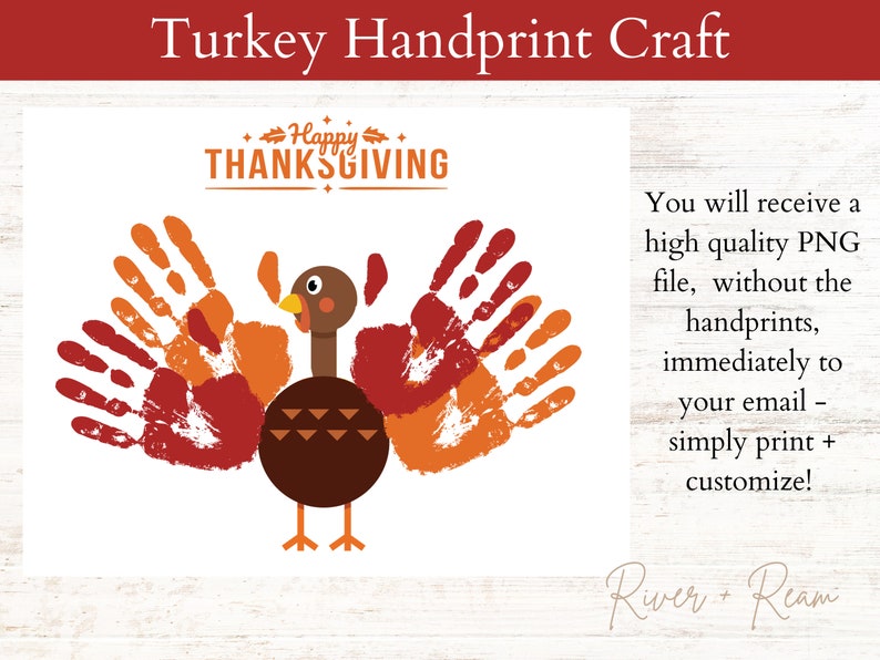 Thanksgiving Turkey Handprint Craft, Printable, Kid Craft, Daycare ...