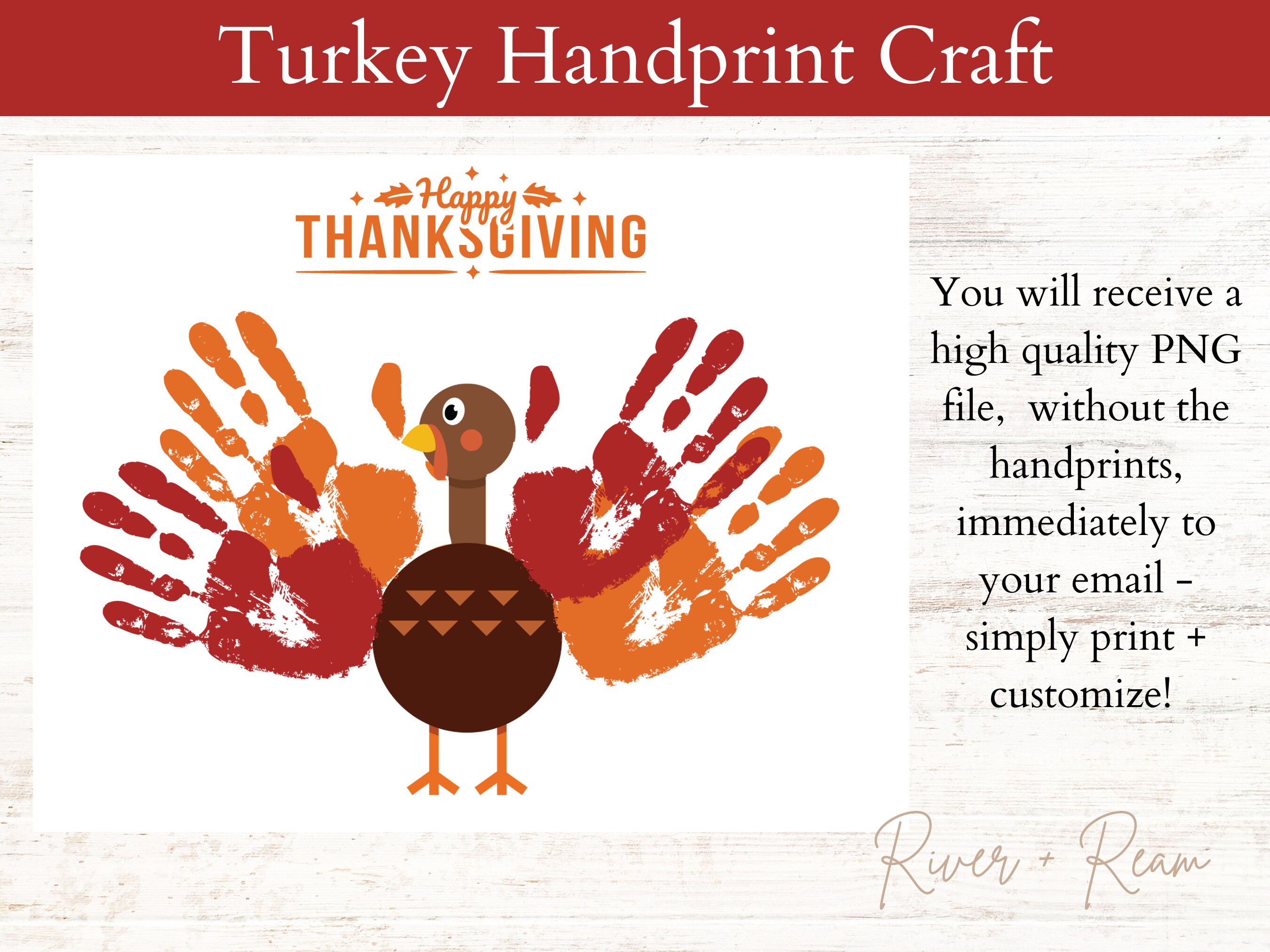 Thanksgiving Turkey Handprint Craft, Printable, Kid Craft, Daycare ...