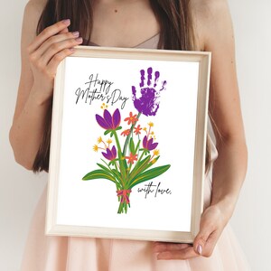 Mother's Day Flower Handprint Craft, Printable, Kid Craft for Mom ...