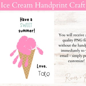 Ice Cream Handprint Craft, Printable, Kid Craft, Daycare Activity ...
