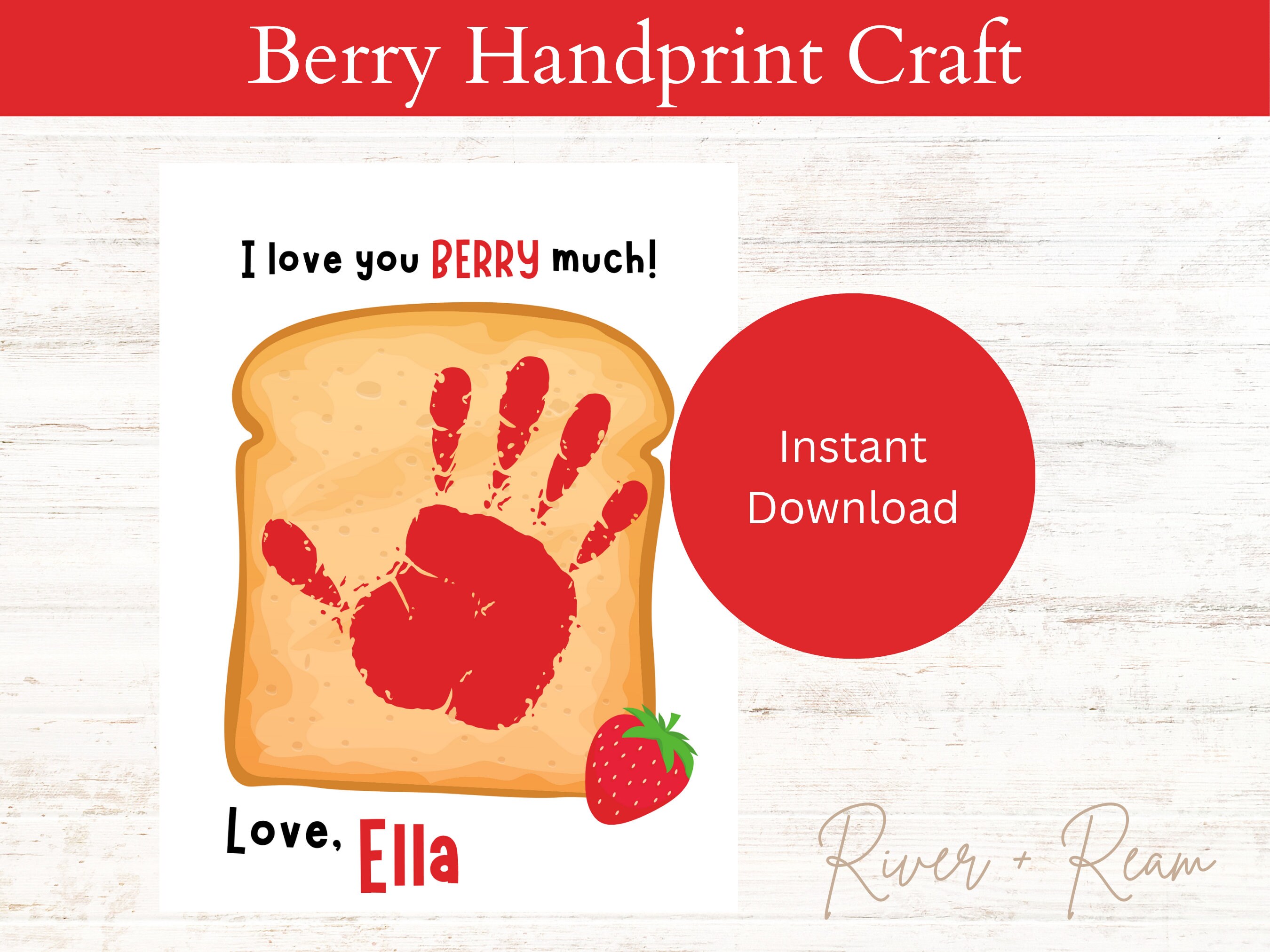 Berry Handprint Craft, Printable, Kid Craft for Mom, Daycare Activity ...