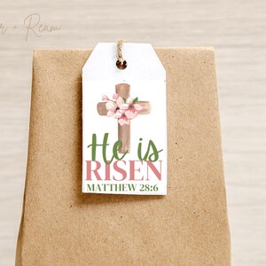 He is Risen Easter Printable Tag | Instant Download | DIY Easter Tag ...