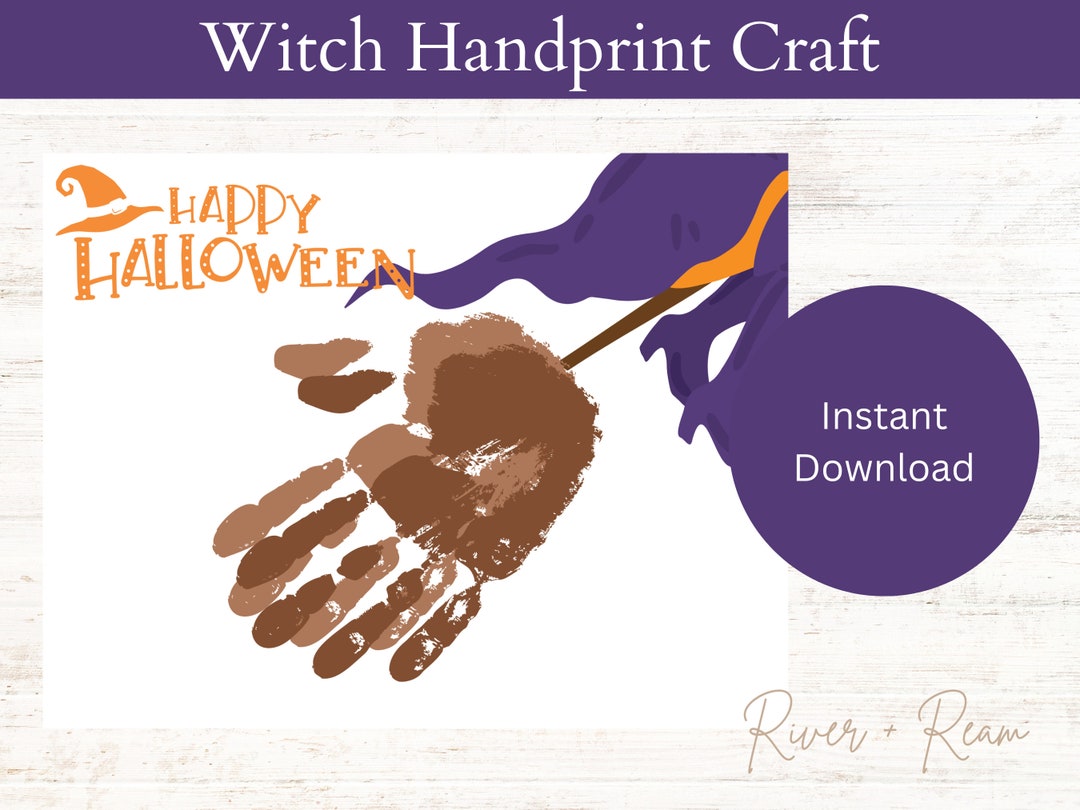 Witch Handprint Craft, Trick or Treat, Printable, Kid Craft, Daycare ...