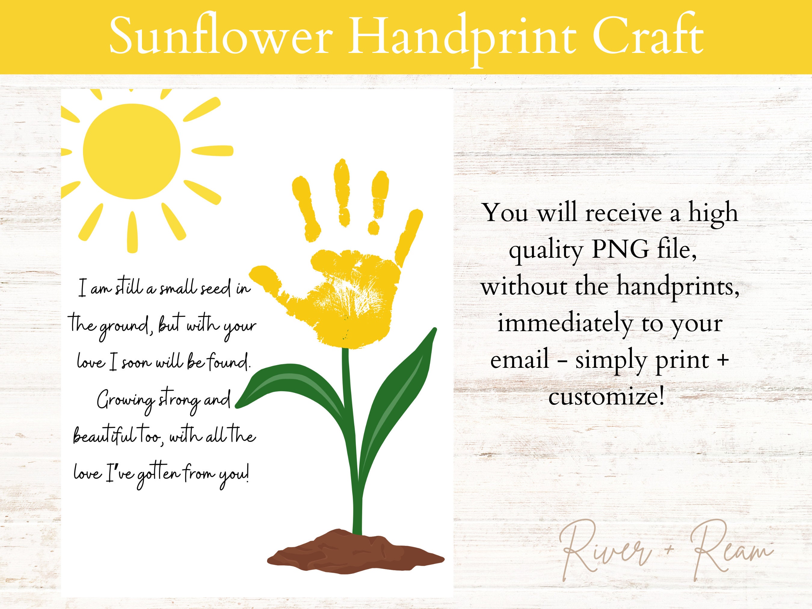 Sunflower Handprint Craft, Printable, Kid Craft, Daycare Activity ...