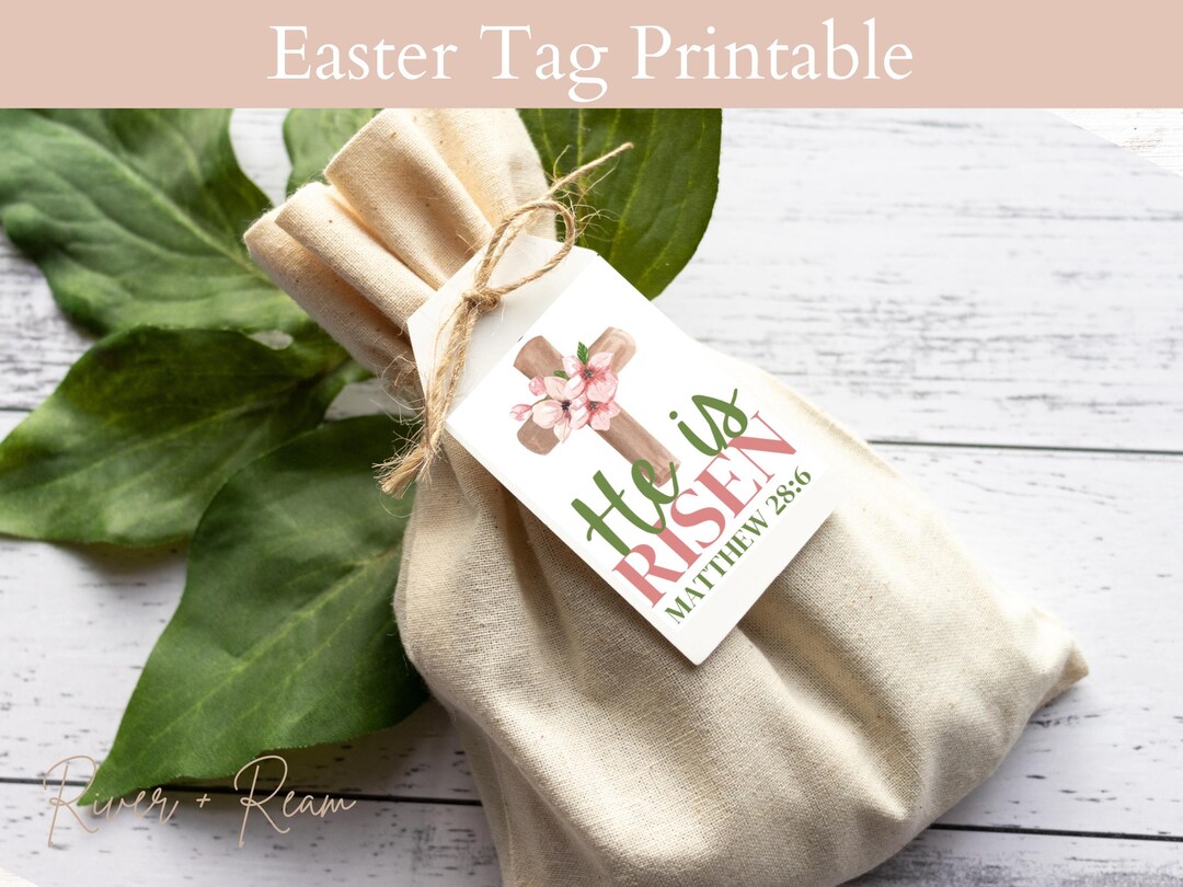 He is Risen Easter Printable Tag | Instant Download | DIY Easter Tag ...