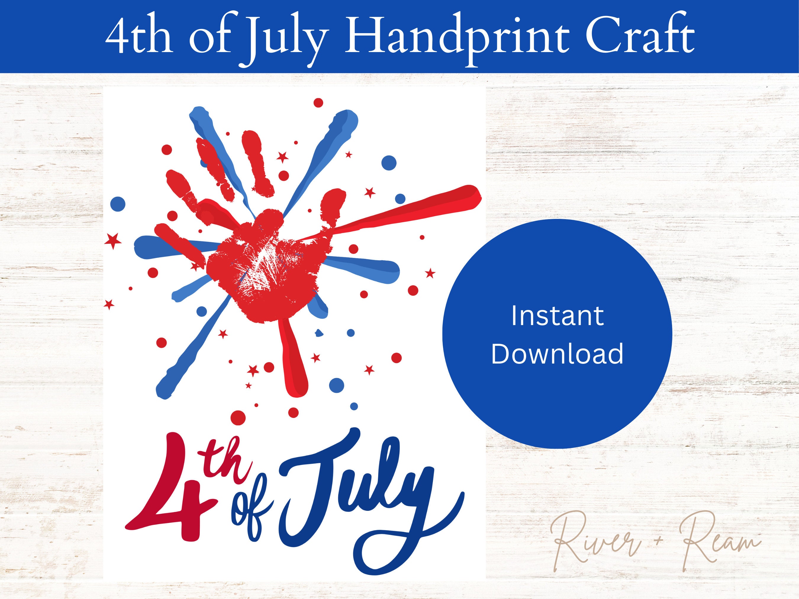 4th of July Firework Handprint Craft, Printable, Kid Craft, Daycare ...