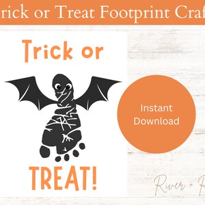 Bat Footprint Craft, Trick or Treat, Printable, Kid Craft, Daycare ...