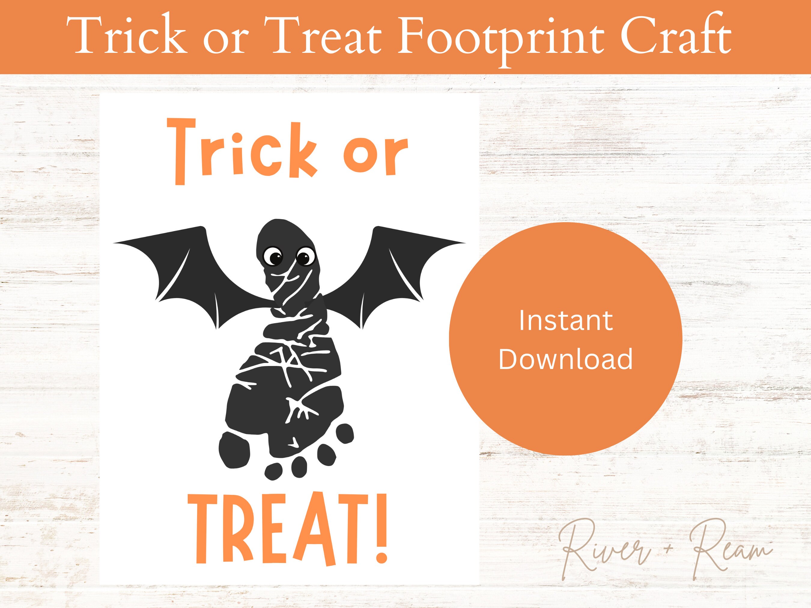 Bat Footprint Craft, Trick or Treat, Printable, Kid Craft, Daycare ...