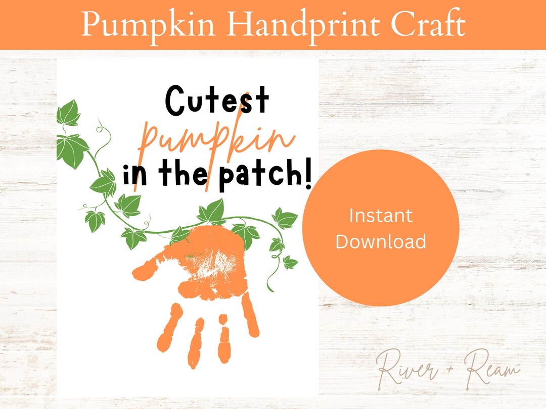Pumpkin Handprint Craft, Printable, Kid Craft, Daycare Activity ...