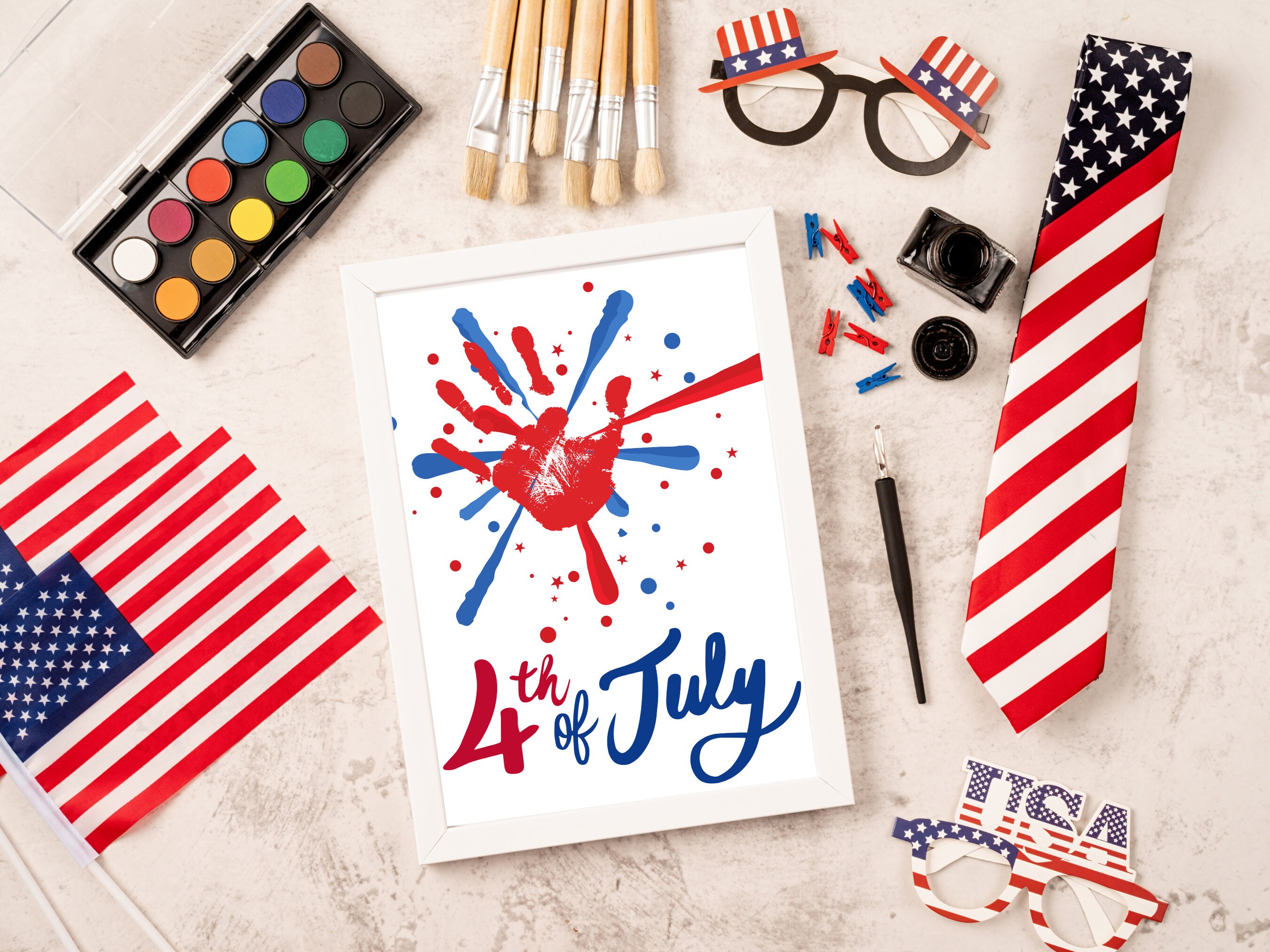 4th of July Firework Handprint Craft, Printable, Kid Craft, Daycare ...