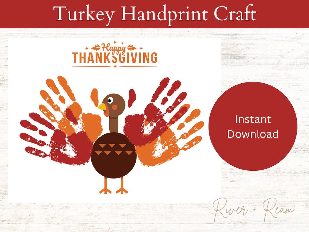 Thanksgiving Turkey Handprint Craft, Printable, Kid Craft, Daycare ...