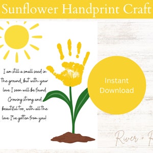 Sunflower Handprint Craft, Printable, Kid Craft, Daycare Activity ...