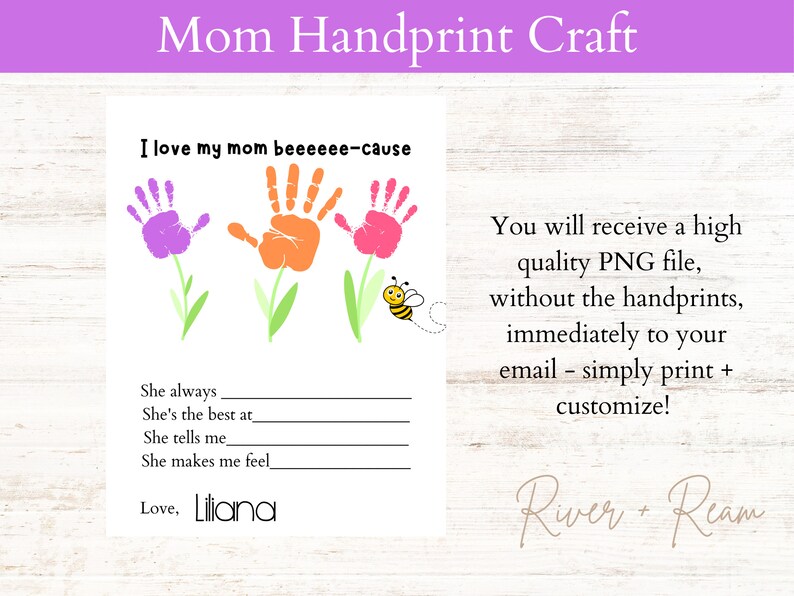 Mom Handprint Craft, Printable, Kid Craft for Mom, Daycare Activity ...
