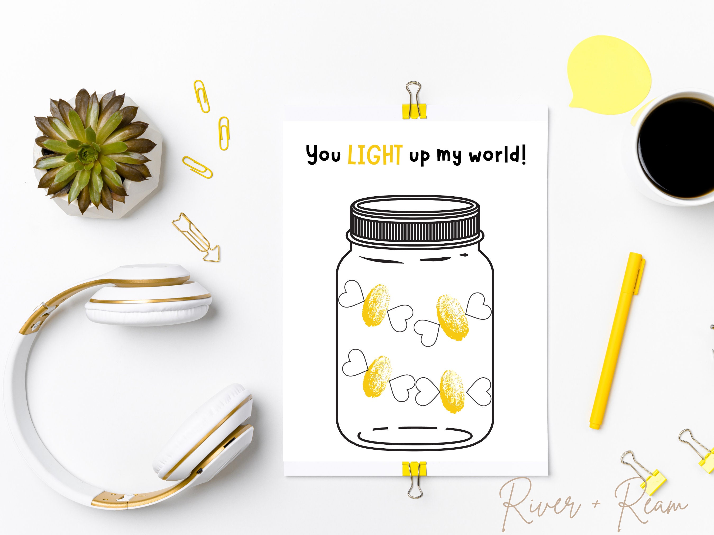 Fireflies Thumbprint Craft, Printable, Kid Craft, Daycare Activity ...
