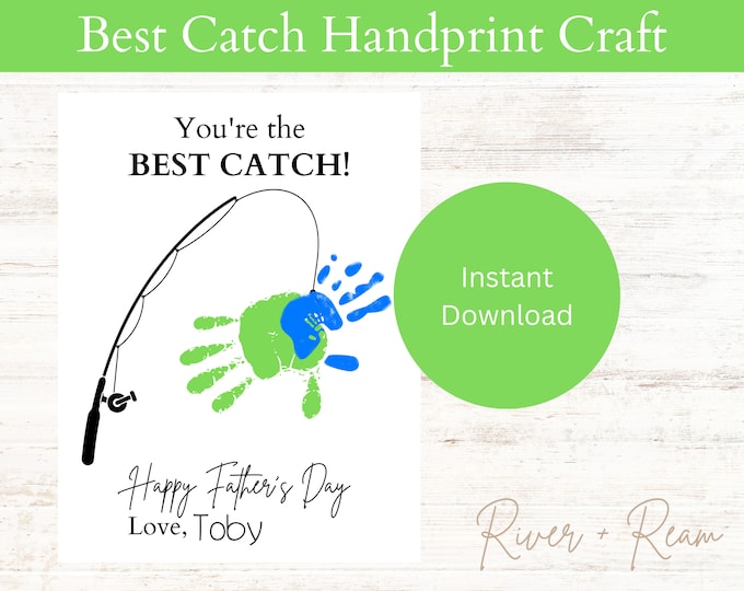 O-fish-cially the Greatest Dad Handprint Craft, Printable Handprint Art ...