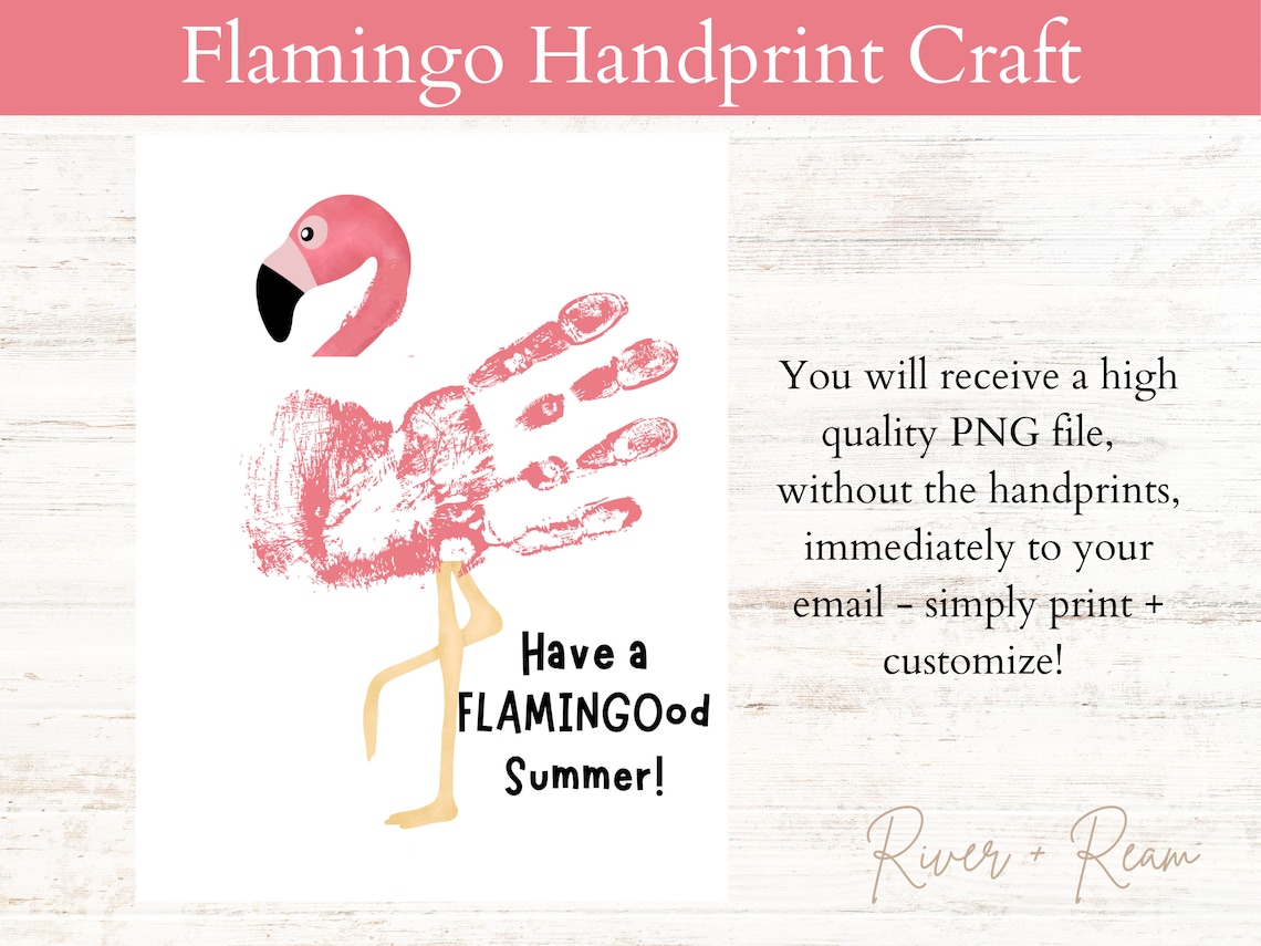 Flamingo Handprint Craft, Printable, Kid Craft, Daycare Activity ...