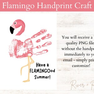 Flamingo Handprint Craft, Printable, Kid Craft, Daycare Activity ...