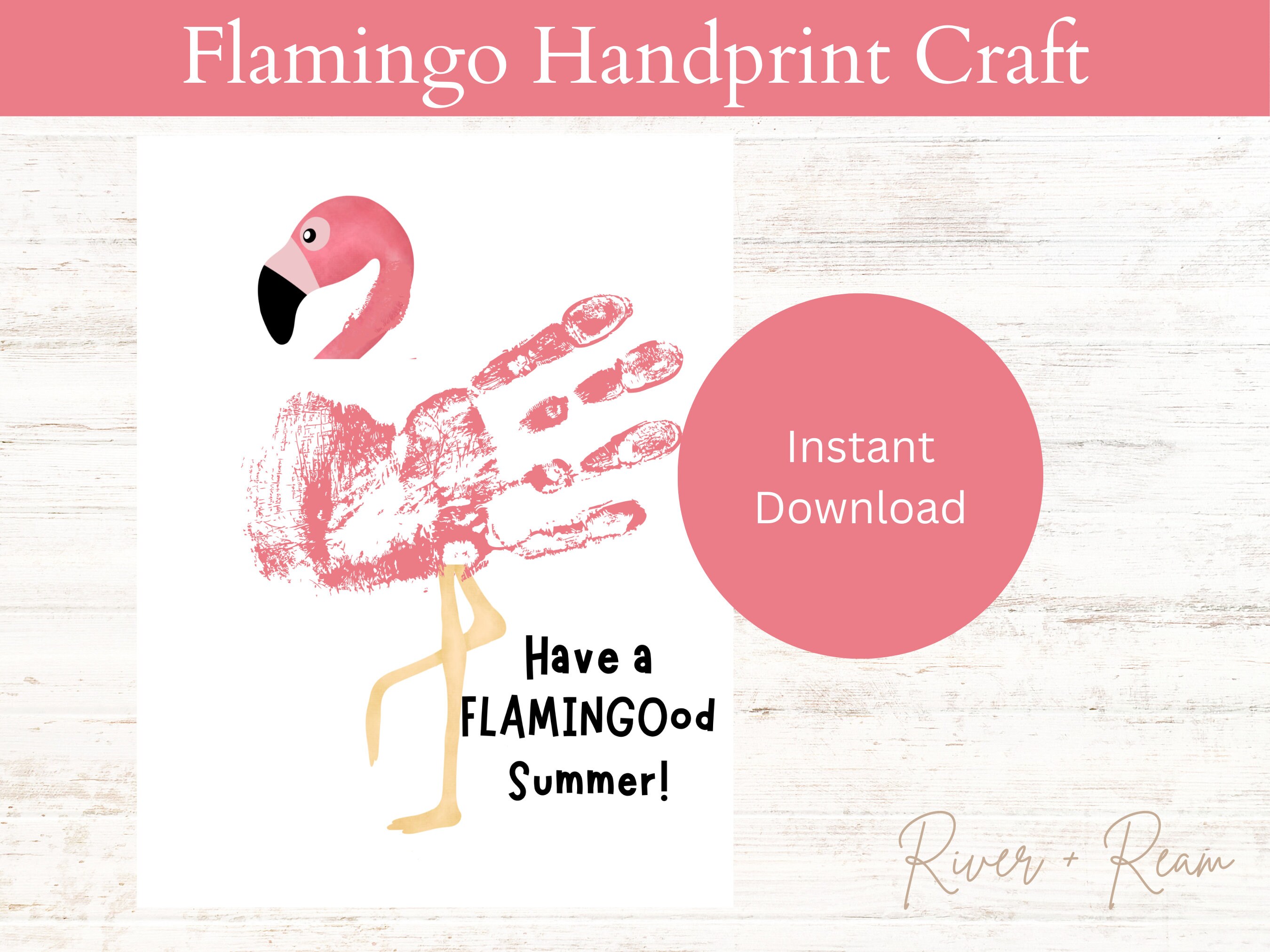 Flamingo Handprint Craft, Printable, Kid Craft, Daycare Activity ...