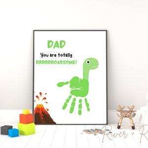 Dino Dad Handprint Craft, Printable, Kid Craft for Dad, Daycare ...