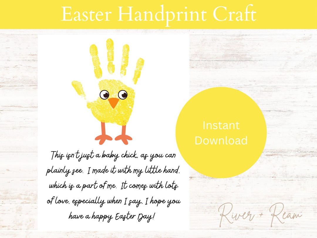Easter Handprint Craft, Easter Chick Printable, Kid Craft, Daycare ...