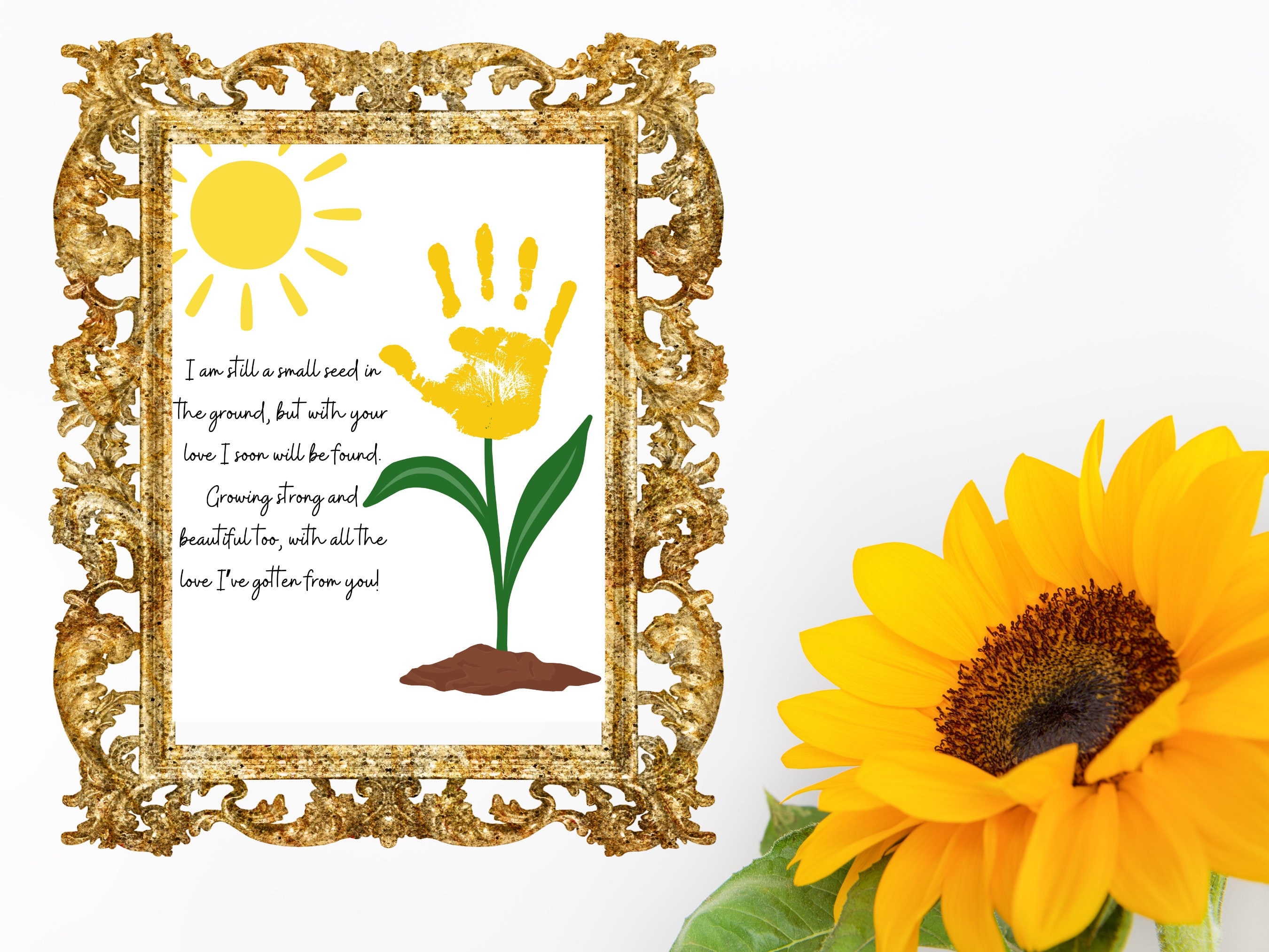 Sunflower Handprint Craft, Printable, Kid Craft, Daycare Activity ...