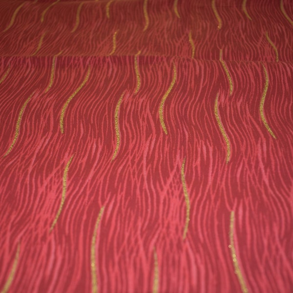 Red Gold Fabric - Etsy