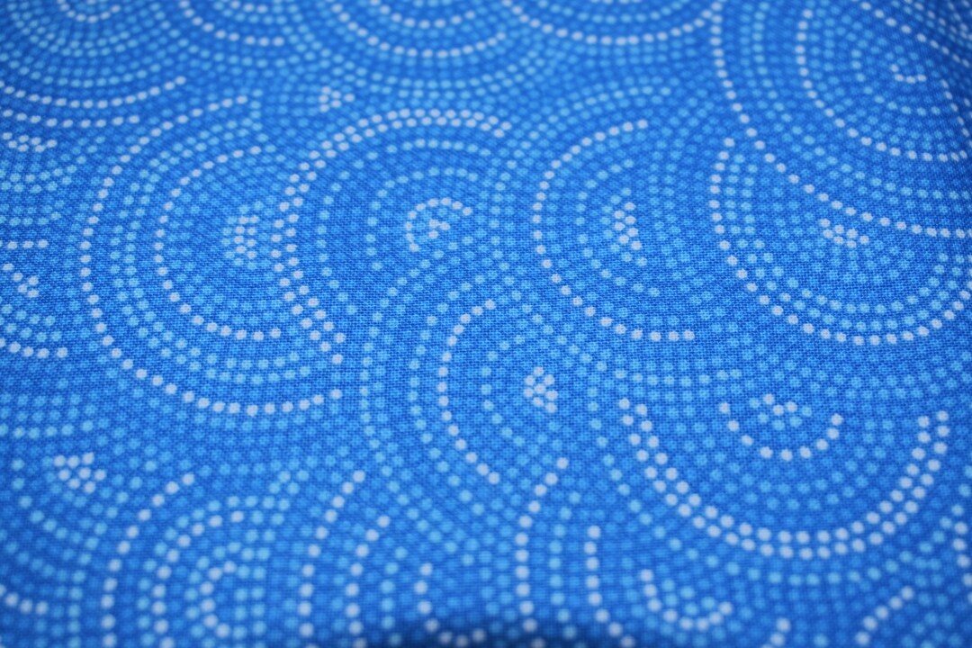 Shades of Blue Dot Circles Cotton Fabric - Etsy