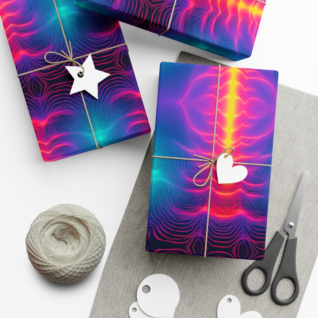 Vaporwave Wrapping Paper, Unique Wrapping Paper, Gift Paper, Matte and ...
