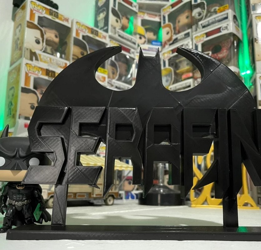 Custom With Your Name Batman Display Sign Stand Many Colors Available ...