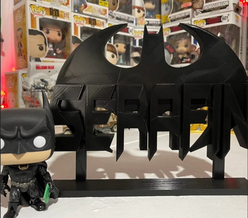 Custom With Your Name Batman Display Sign Stand Many Colors Available ...