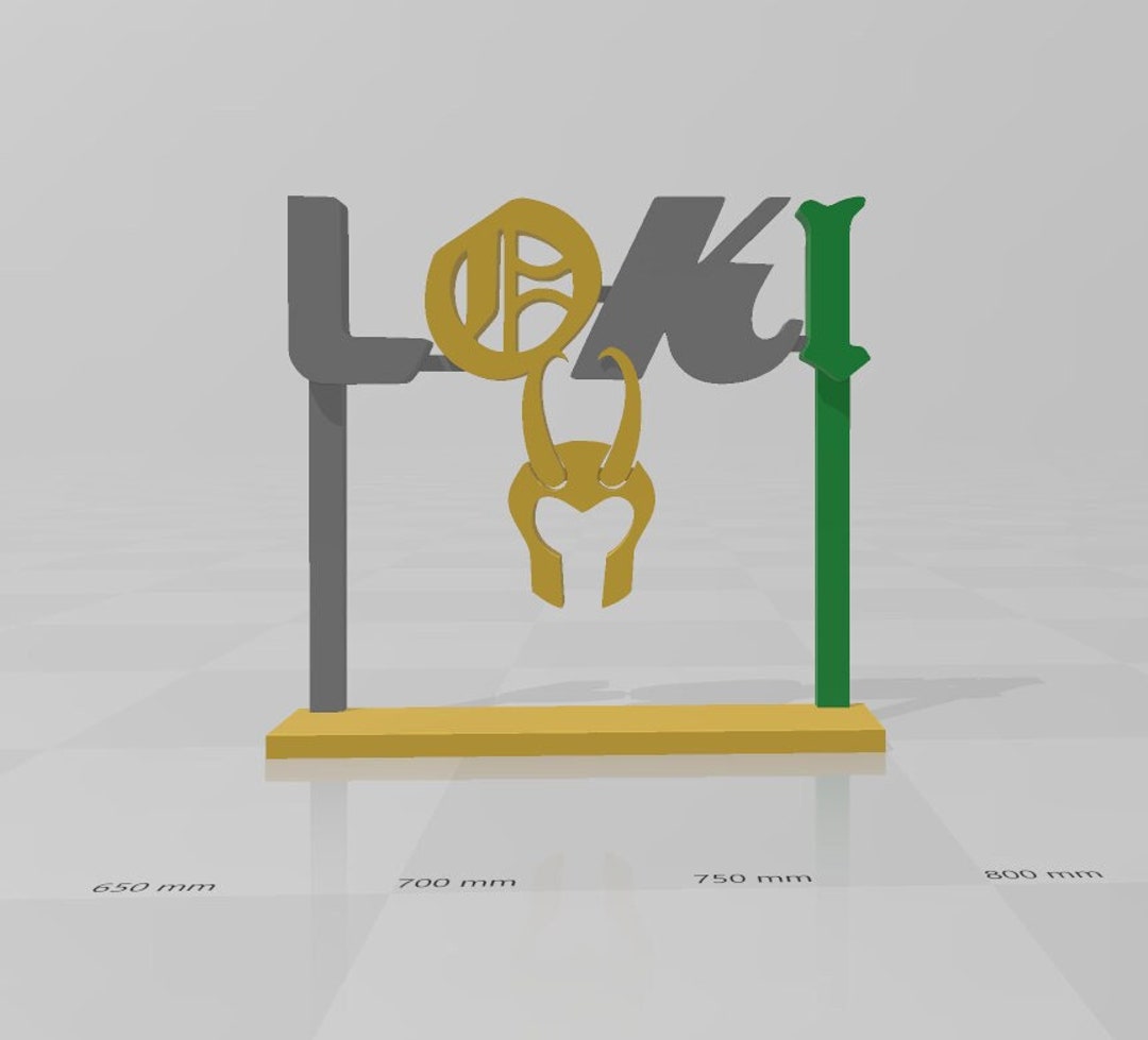 Loki 3D Printed Title Sign Art Logo Shelf Wall Display Mount Marvel ...