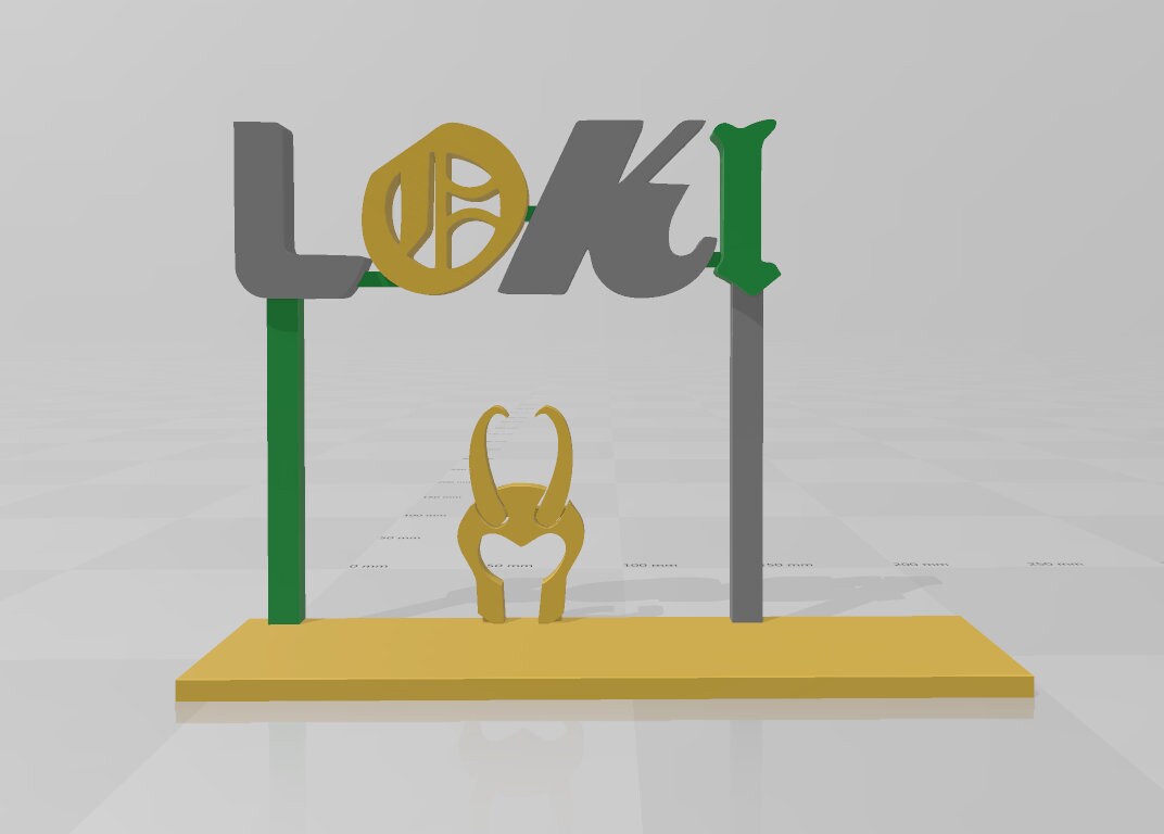 Loki 3D Printed Title Sign Art Logo Shelf Wall Display Mount Marvel ...