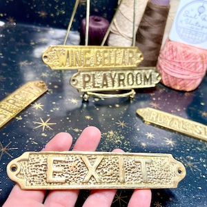 Retro Door Flair! Solid Brass Vintage Nautical Door Placards FIVE ...