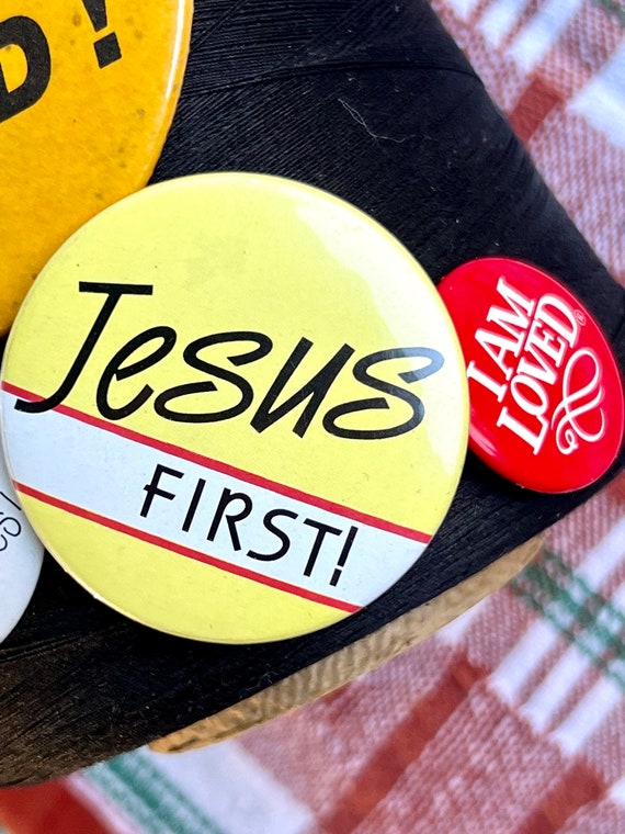 Jesus! Retro Rescue + NOS metal Jesus buttons 1980s-9… - Gem